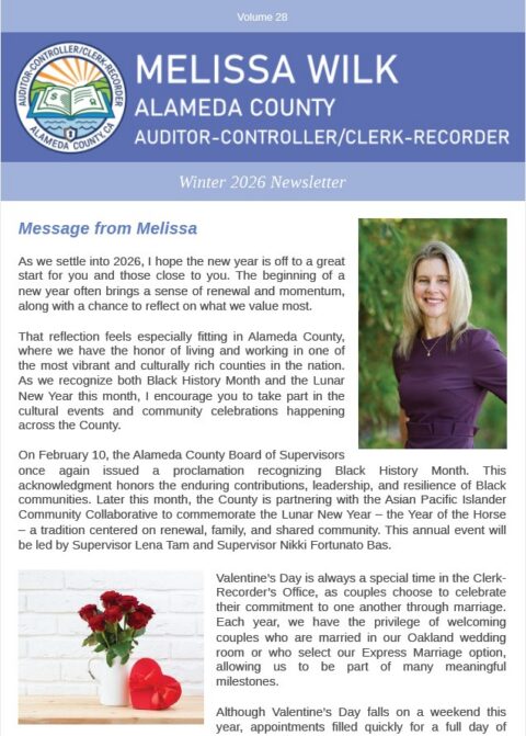 Newsletters | Auditor-Controller | Alameda County | Alameda County ...